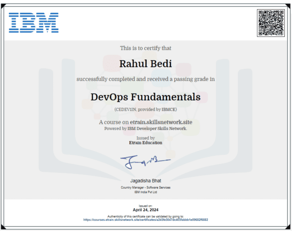 IBM DevOps Fundamentals Certification Course – EtrainIndia