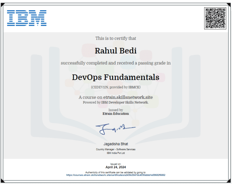 IBM DevOps Fundamentals Certification Course – EtrainIndia IBM DevOps Fundamentals Certification Course – EtrainIndia