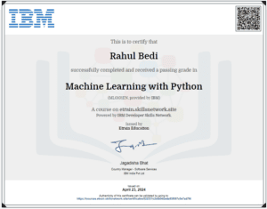 IBM Machine Learning with Python Certification Course – EtrainIndia